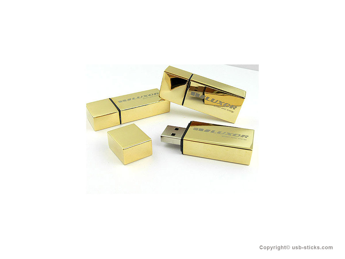 Metall USB Stick in Gold Optik und Kunststoffkern