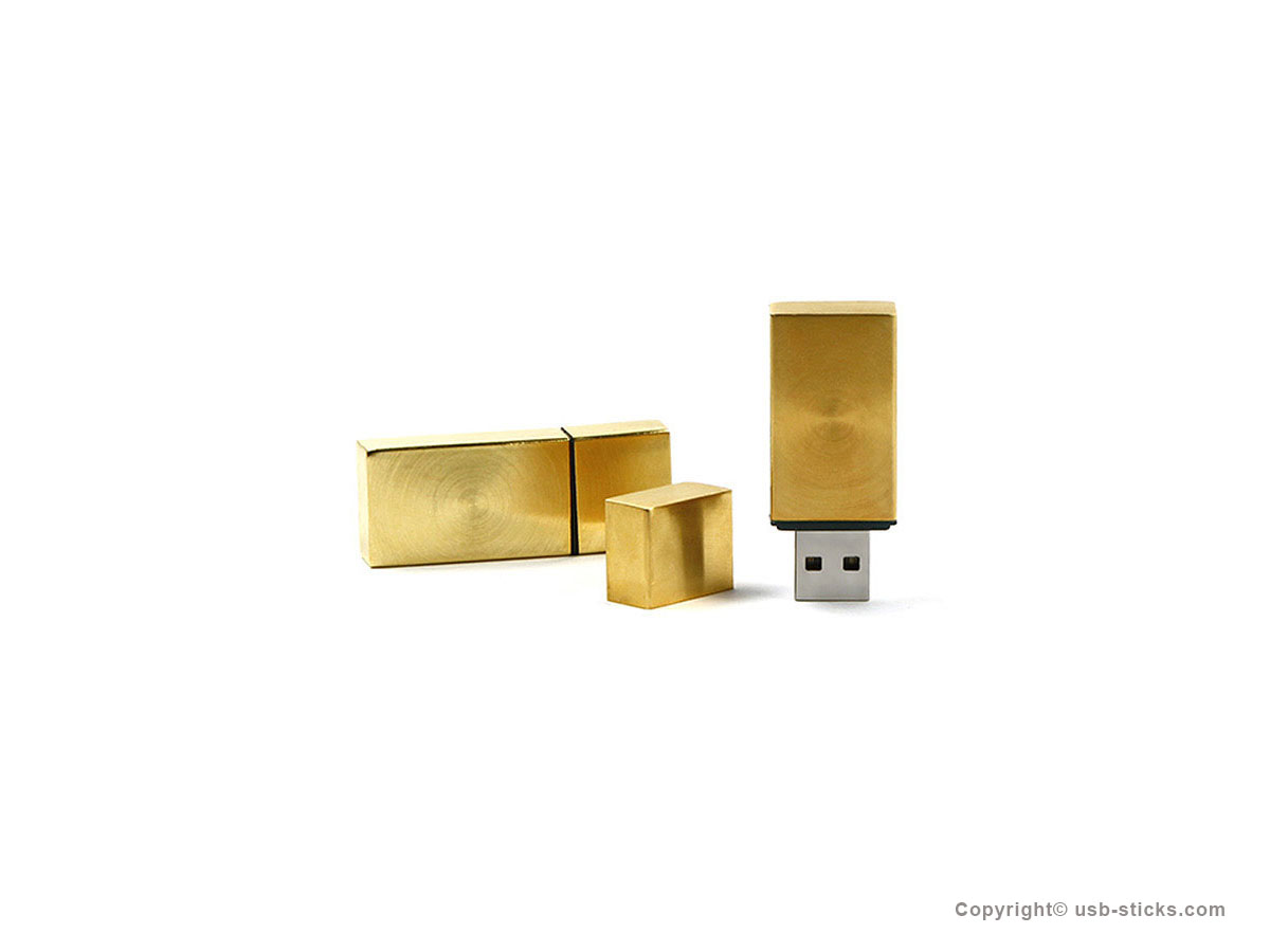 Metall USB Stick in Gold Optik und Kunststoffkern
