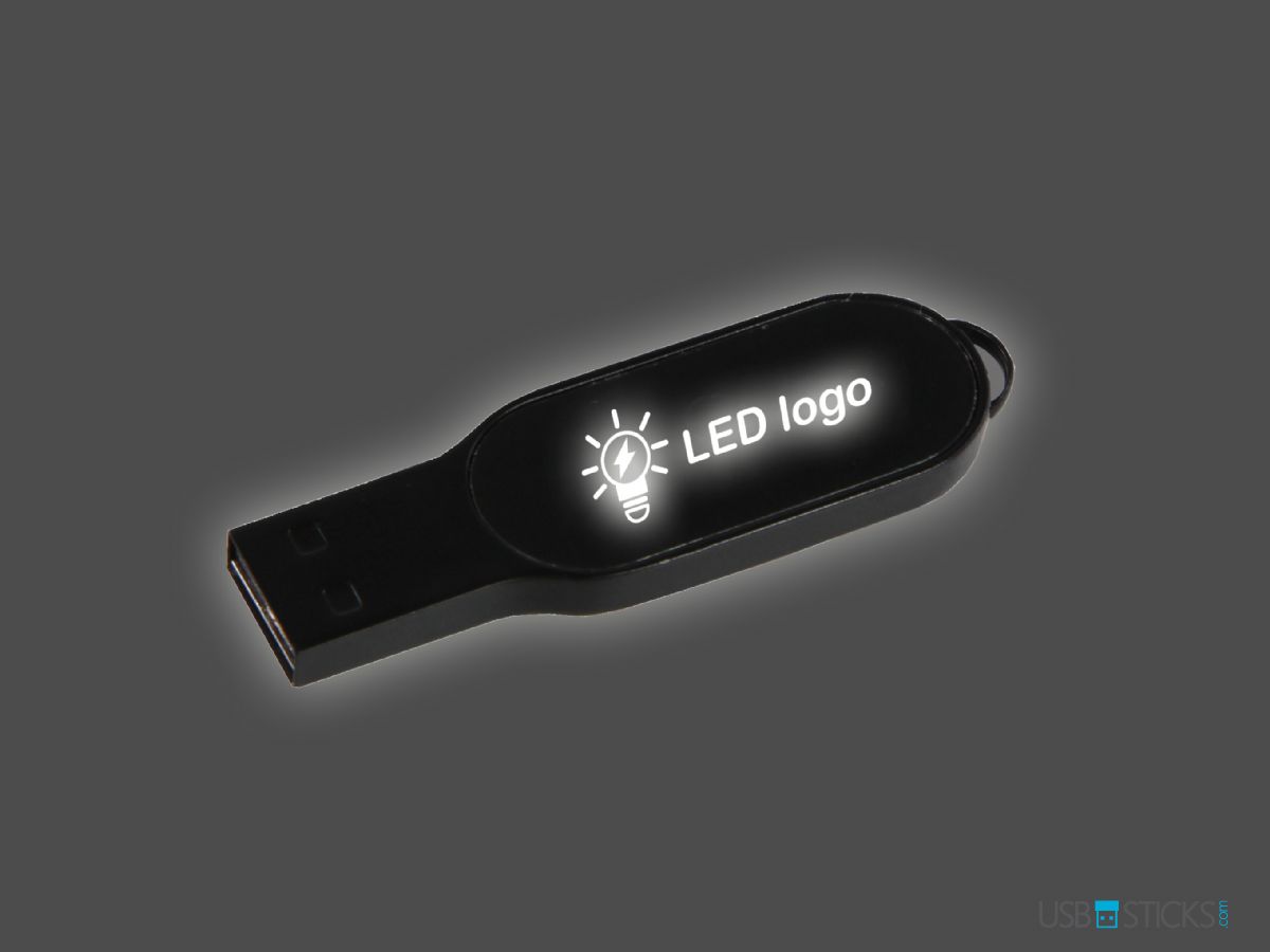 LED USB-Stick aus Metall mit Leuchteffekt für Werbezwecke